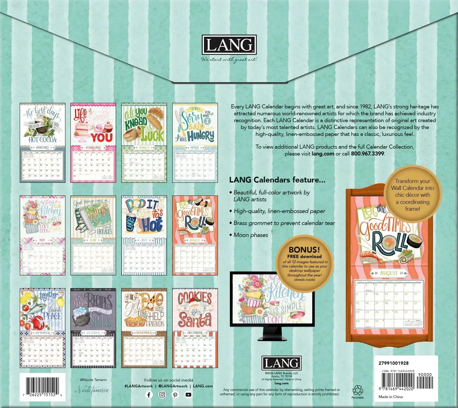 Buy Love to Cook Calendar 2026? | Art Work by Lorilynn Simms